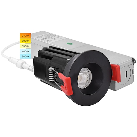 Luxrite 1 Inch LED Recessed Downlight 5 CCT Selectable 2700K-5000K 7W ...