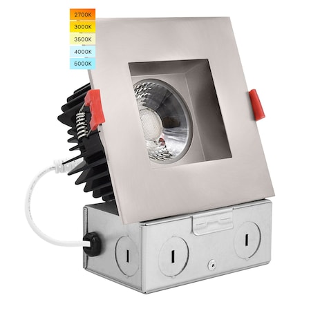 Luxrite 4 Inch Square LED Recessed Downlight 5 CCT Selectable 2700K ...