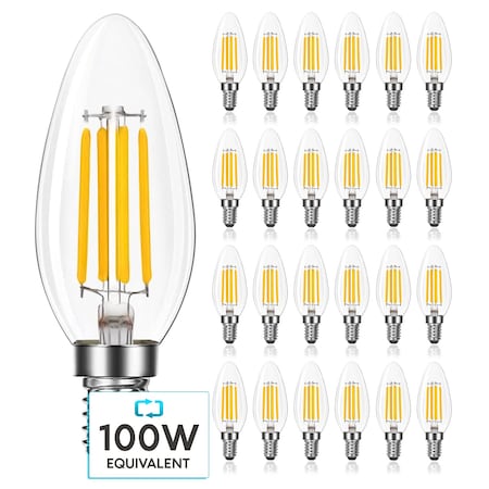 Luxrite B11 LED Light Bulbs 7W (100W Equivalent) 800LM 4000K Cool White ...
