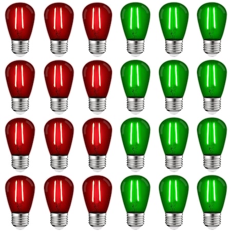 Luxrite S14 LED Edison Red and Green Light Bulbs 0.5W Colored Bulb for ...
