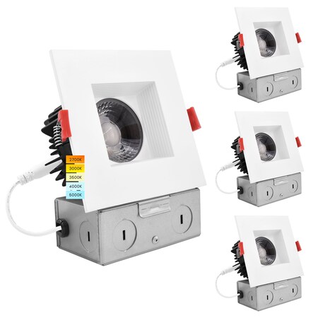 Luxrite 4 Inch Square LED Recessed Downlights 5 CCT Selectable 2700K ...