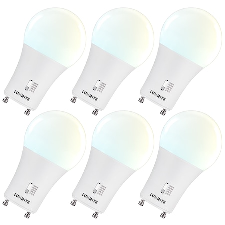 Luxrite A19 GU14 LED Light Bulbs 9W 60W Equivalent 800LM 5CCT 2700K ...