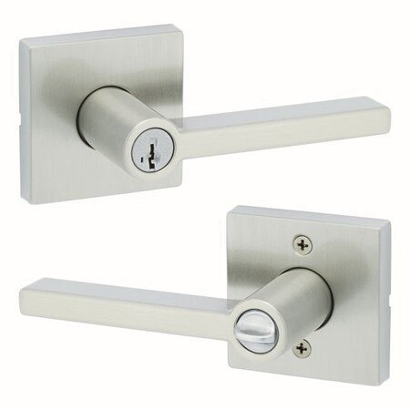 Kwikset Halifax Lever , Square Rose Entry Door Lock SmartKey , 6AL ...