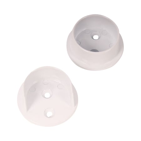 Pamex Metal Pole Socket Set, Two Sockets, for 1-1/2 Pole White Finish ...