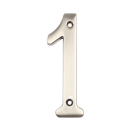 Pamex 4in Heavy Duty House Number # 1 Satin Nickel Finish DD074S1SN | Zoro
