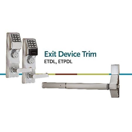 Alarm Lock Trilogy Exit Trim with Straight Lever for VD99 Satin Chrome ...