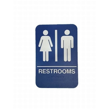 Don-Jo Men / Women ADA Blue Bathroom Sign HS907003 | Zoro