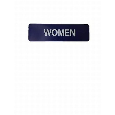 Don-Jo Women's / Handicap ADA Blue Bathroom Sign with Braille HS907047 ...