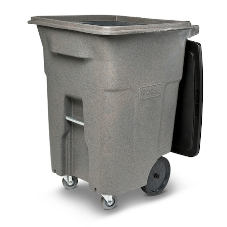 Toter 96 Gal. Graystone Trash Can with Lid and Wheels (2 caster 2 ...