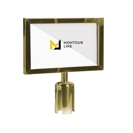 Montour Line Stanchion Post Top Sign Frame 7 x 11 in. H Satin Brass ...