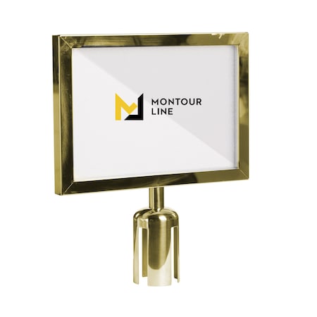 Montour Line Stanchion Post Top Sign Frame 8.5x11" H Pol Brass, PLEASE ...