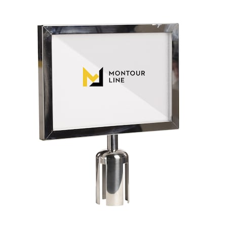 Montour Line Stanchion Post Top Sign Frame 8.5x11" H Pol. S.S., WET ...