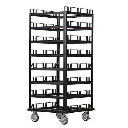 Montour Line Horizontal Stanchion Storage Cart - 24 Capacity SCART-24-H ...