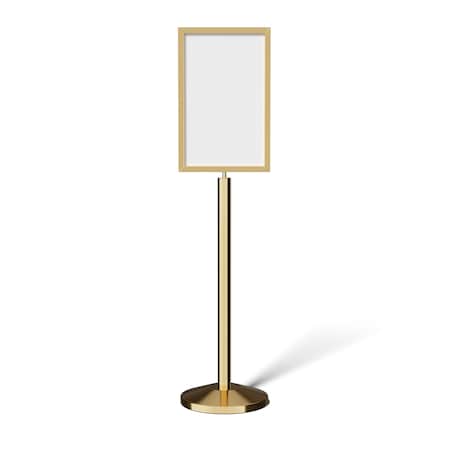 Montour Line Sign Frame Floor Standing 14 x 22 in. V Pol. Brass, ENTER ...