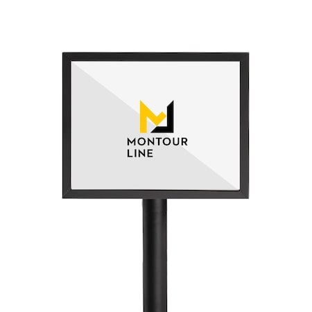 Montour Line Sign Frame Floor Standing 8.5 x 11 in. H Black Steel FS200 ...