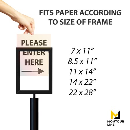 Montour Line Sign Frame Floor Standing 14 x 22 in. V Polished Brass ...