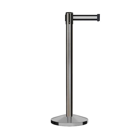 Montour Line Stanchion Belt Barrier Sat.Steel Post 11ft. Bk/W H Belt ...