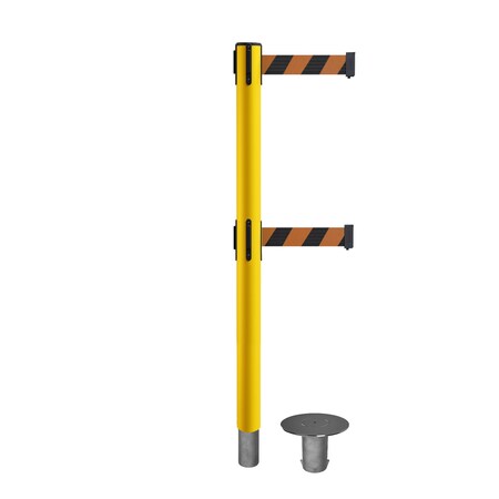 Montour Line Stanchion Dual Belt Barr. Removable Base Yellow Post 7 ...