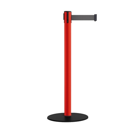 Montour Line Retractable Belt Stanchion, Low Base, 2.5" Red Post 11' Dk ...