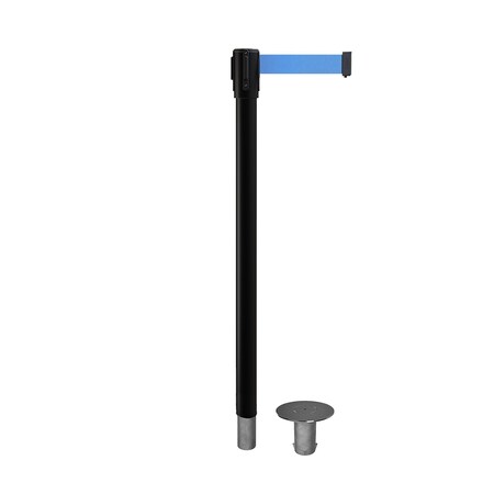 Montour Line Retractable Belt Removable Stanchion, 2ft Black Post 11ft ...