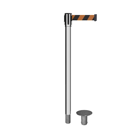 Montour Line Retractable Belt Removable Stanchion, 2ft Pol.Steel Post 7 ...