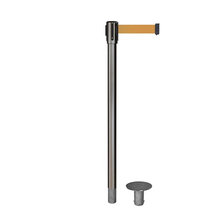 Montour Line Retractable Belt Removable Stanchion, 2ft Sat.Steel Post 7 ...