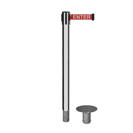 Montour Line Stanchion Belt Barrier Removable Base Pol.Steel Post 14ft ...
