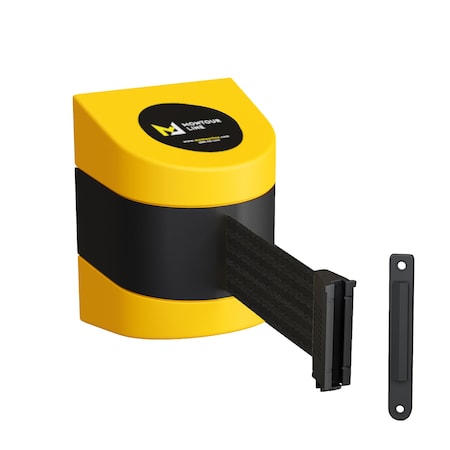 Montour Line Retractable Belt Barrier YW Fixed Wall Mount 30' Black ...