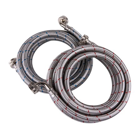 Hausen 120-Inch Stainless steel Washing machine connector 8FT - Elbow ...