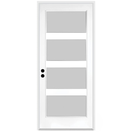 Codel Doors 32" x 80" Primed White Contemporary Flush-Glazed Exterior ...