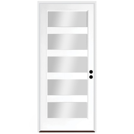 Codel Doors 32" x 80" Primed White Contemporary Flush-Glazed Exterior ...