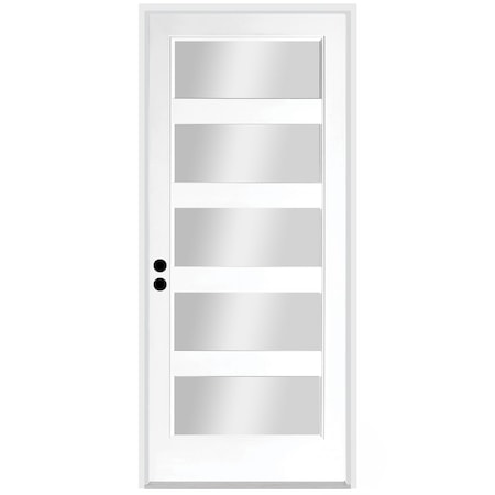 Codel Doors 32" x 96" Primed White Contemporary Flush-Glazed Exterior ...