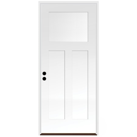 Codel Doors 36" x 96" Primed White Shaker Exterior Fiberglass Door ...