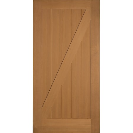 Trimlite 42" x 84 " VG Fir 1-Panel Z-Bar Barn Door with Silver Hardware ...