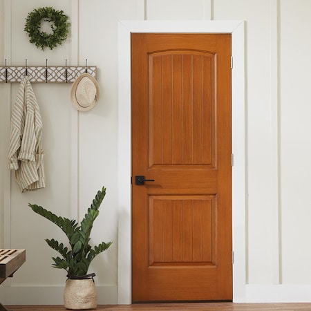 Codel Doors 30"x80"x1-3/8" Primed 2-Panel Arch Top V-Groove Santa Fe ...
