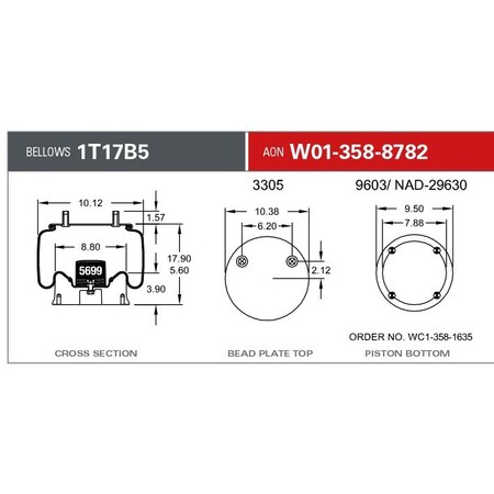 Firestone Air Spring, Suspension, 1T-Reversible Sleeve W013588782 | Zoro