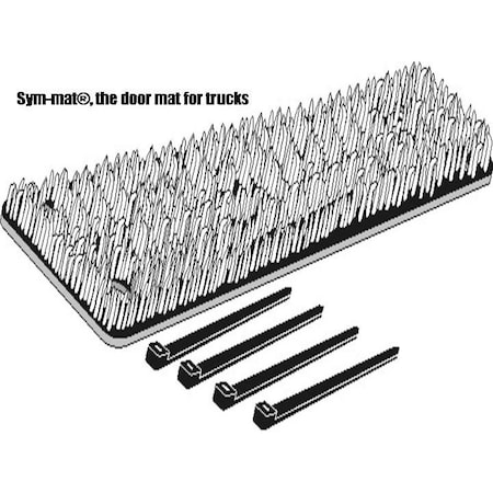 Rochling Mat, Step Rail, Door, Sym-Mat, 24 In. X 4.5 In. X 1 In., Black ...