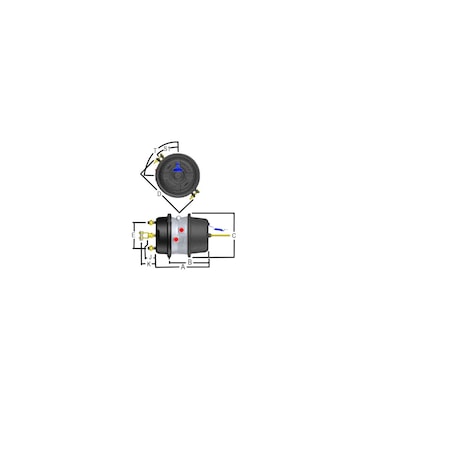 Haldex Chamber, Brake, Combination, Gold Seal, W/ Welded Clevis-Long ...