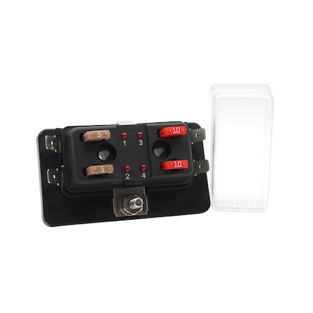 Littelfuse Fuse Block Sd Mini Fuse 4-Way W/Led 880024-BP | Zoro