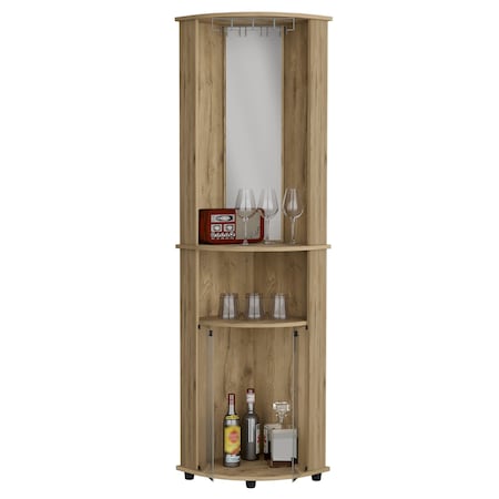 Tuhome Macondo Kitchen Island, Three Shelves, Solid Top, White ...