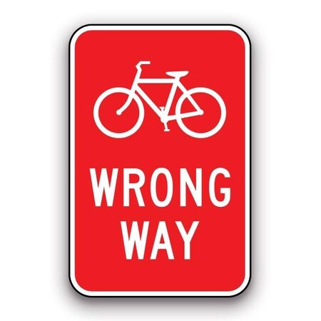 Orafol 12in X 18in Red, Bicycle Wrong Way, 7900 Wide Observation Angle ...