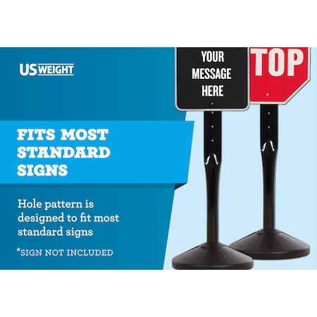 Us Weight 4Ft Sign Post and 40 lb. Base Kit U2212 | Zoro