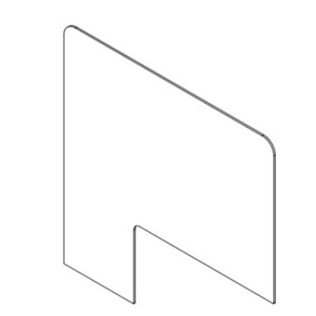 Usa Industrials Clear Sneeze Guard - 1/8" T x 36" W x 36" H - 18" W x ...