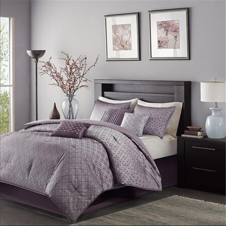 Madison Park Biloxi 7 Piece Comforter Set, Purple - Cal King, 7PK MP10 ...