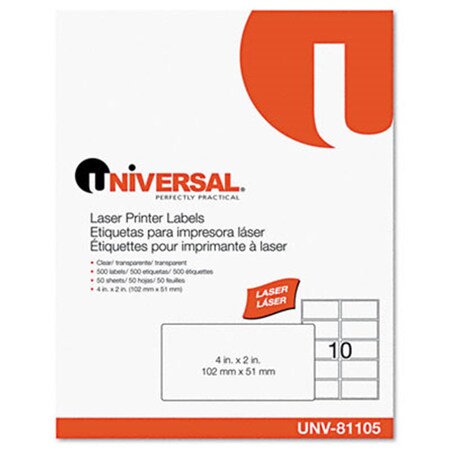 Universal Battery Universal Laser Printer Permanent Labels 2 x 4 Clear ...