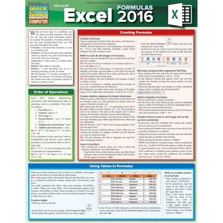 Barcharts Publishing Excel 2016 Formulas Guide 9781423231900 | Zoro