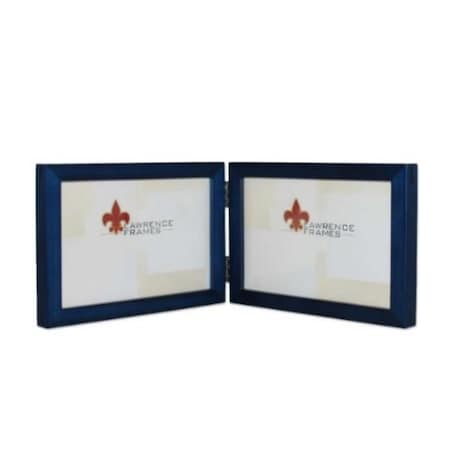 Lawrence Frames 5x7 Hinged Double - Horizontal - Blue Wood Picture ...