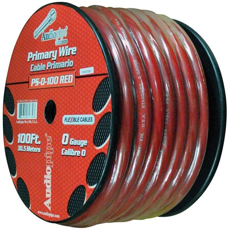 Nippon 100 ft. Flexible Power Cable, Red PS0100RD | Zoro