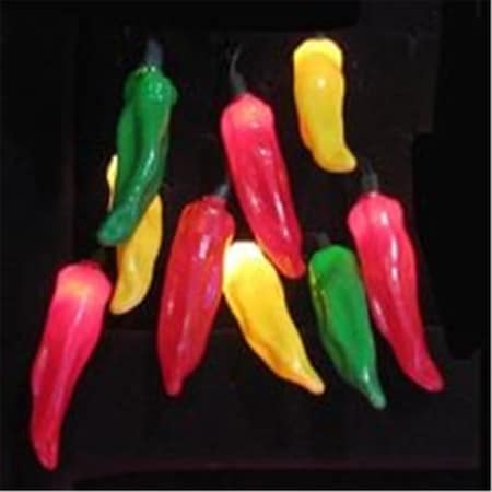 Kurt S. Adler 10-Light 4'' Multi Chili Pepper Light Set UL0027M | Zoro