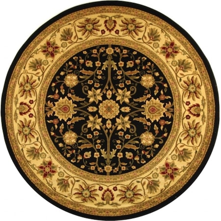 Safavieh Lyndhurst 8 ft. x 8 ft. Machine Made Round Rug - Black-Cream ...